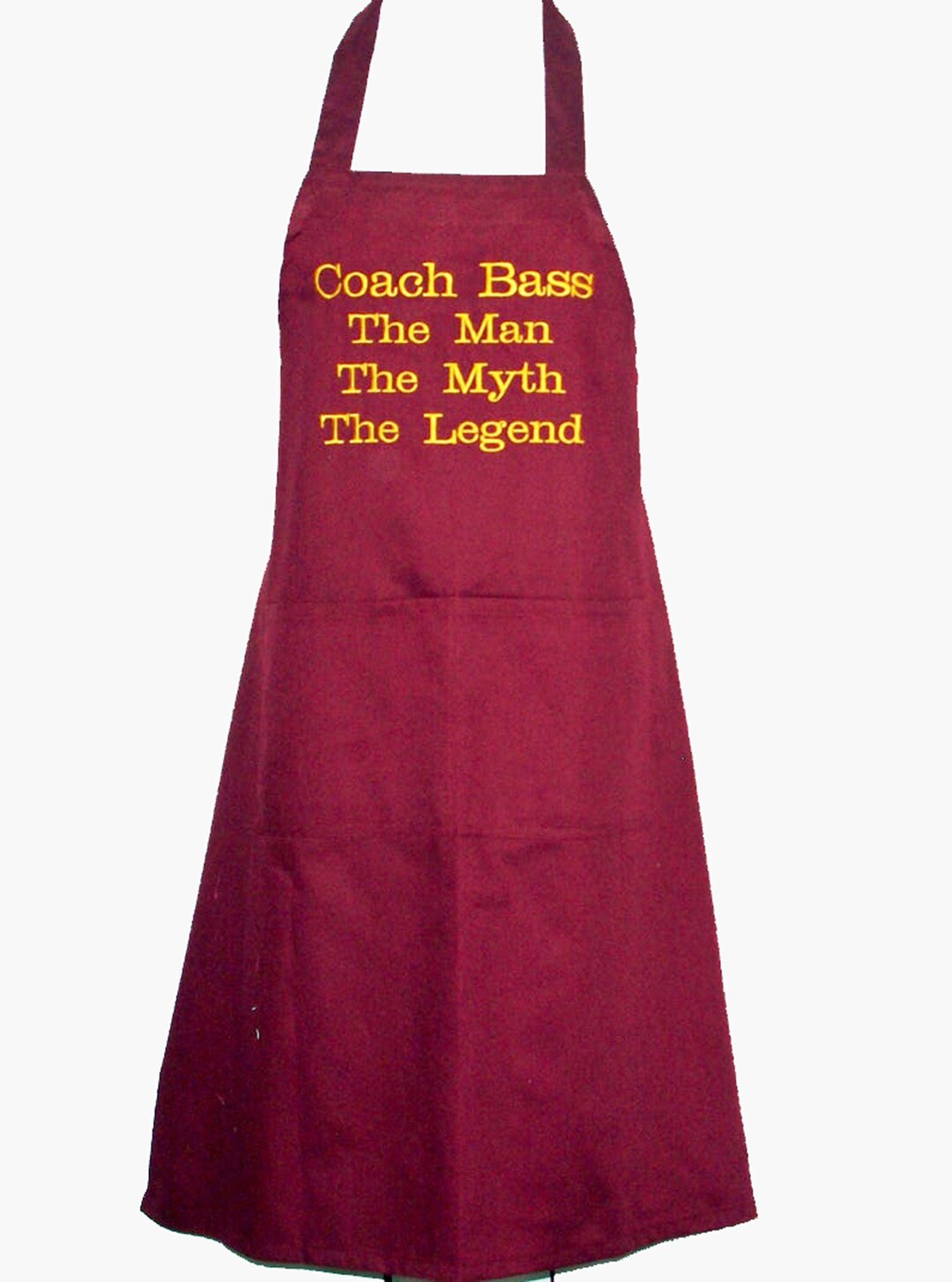 Apron for Coach, Man, Myth, Legend Apron, School Team Colors, Custom ...