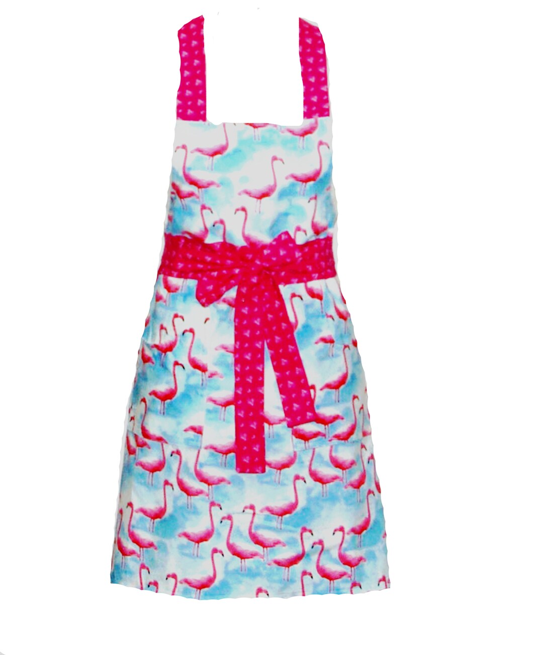 Pink Flamingo Full Bib Apron, Custom Personalize Birthday Gift With ...