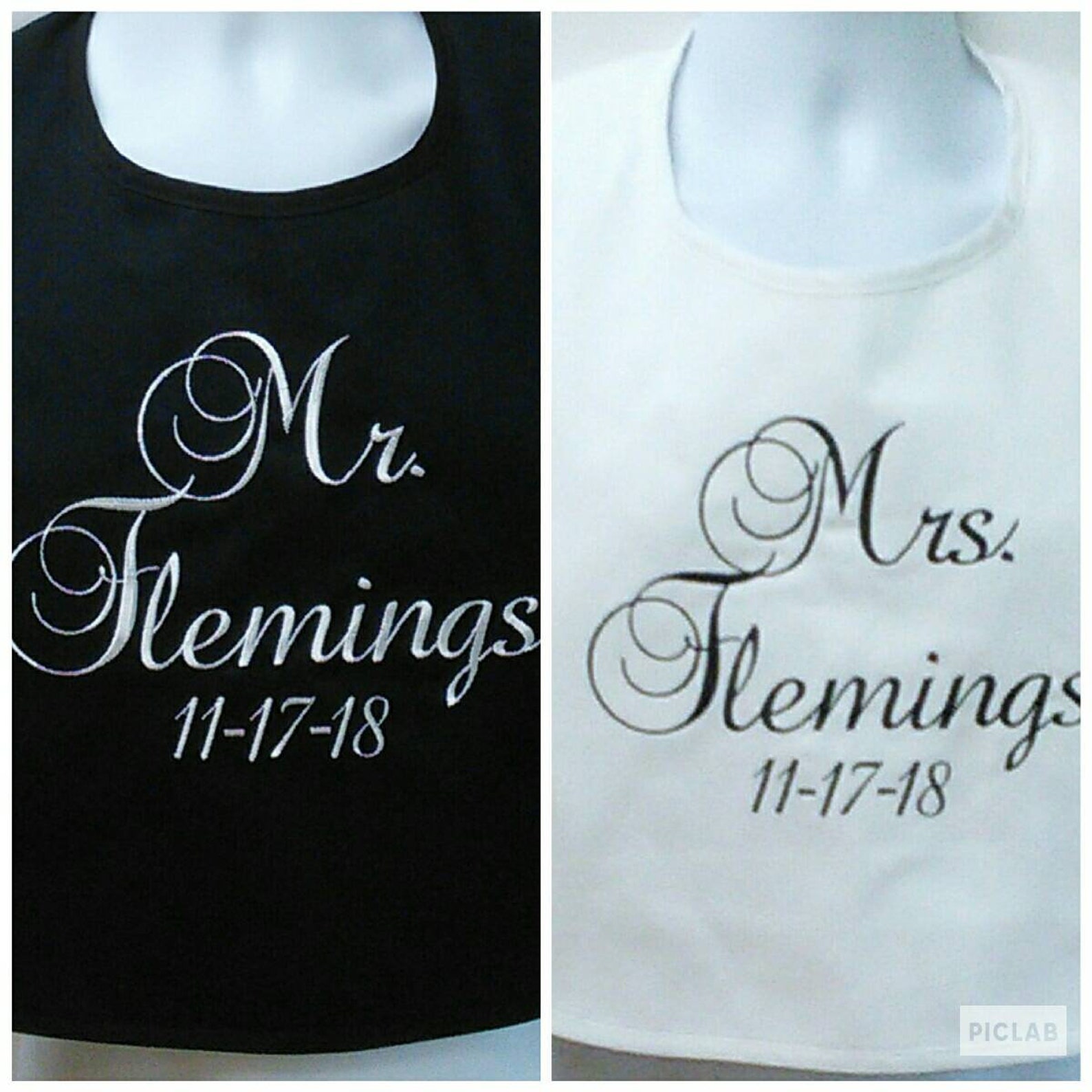 Bridal, Bride Groom Couple Matching Bibs, Wedding Date, Gag Gift ...