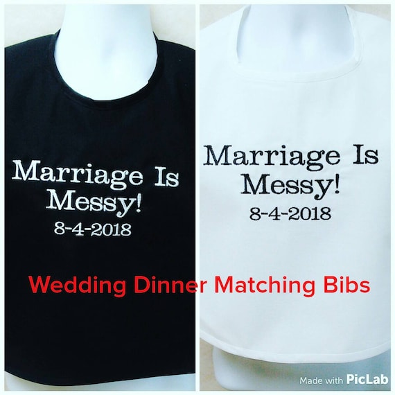 Marriage is Messy Adult Bibs Bride Groom Matching Gag Gift - Etsy