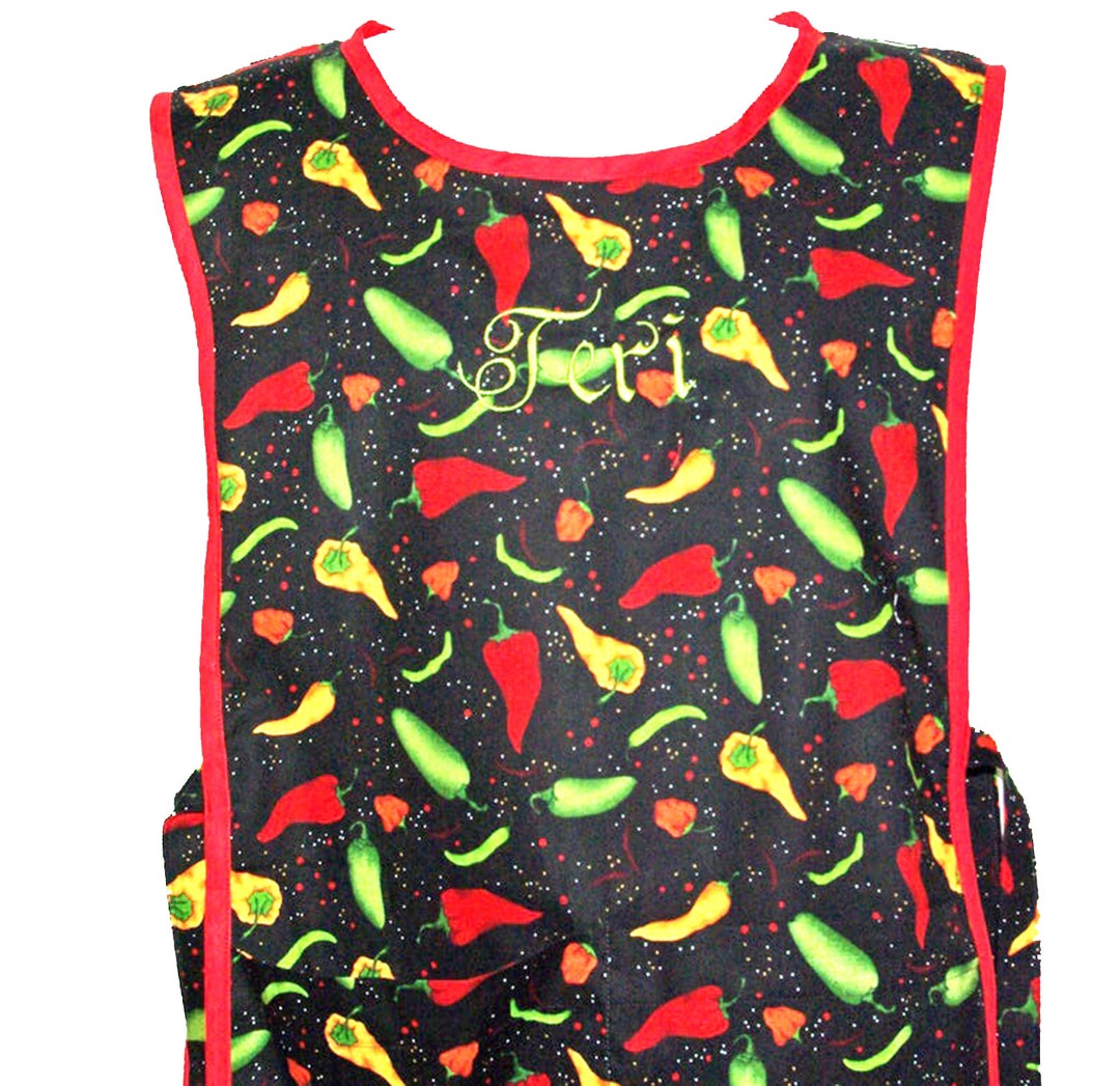 Cobbler Style Apron Smock, Hot Chili Peppers, Custom Birthday Gift ...