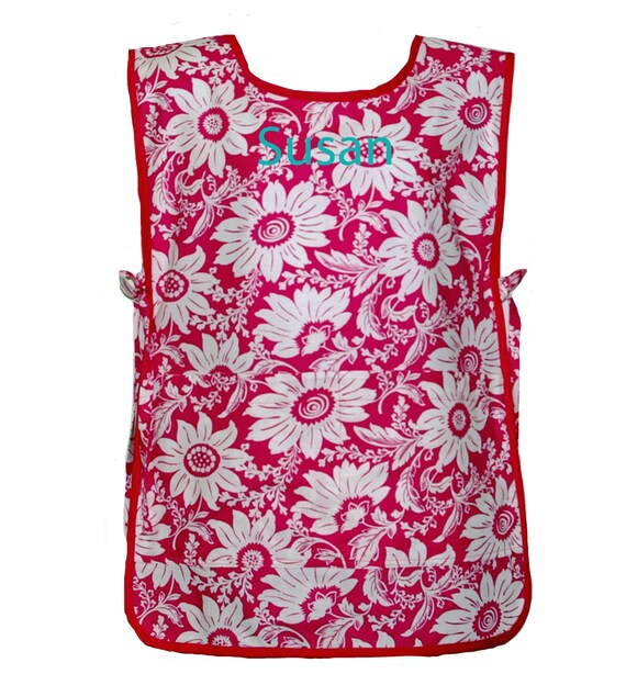 Floral Cobbler Style Apron Hot Pink Fuchsia With Two | Etsy