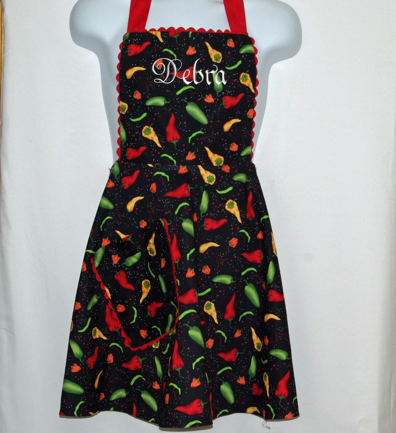 Chili Pepper Apron Flirty Cute Feminine Ladies Apron | Etsy