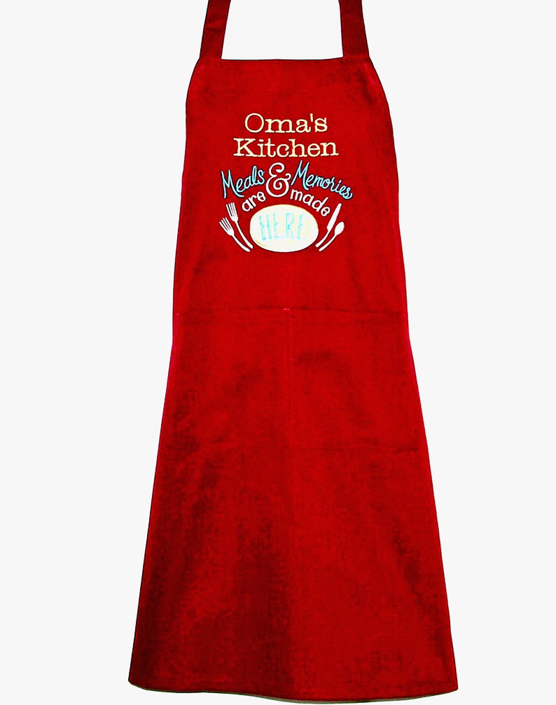 Grandma Kitchen Apron Meals Memories Custom Grandparent - Etsy
