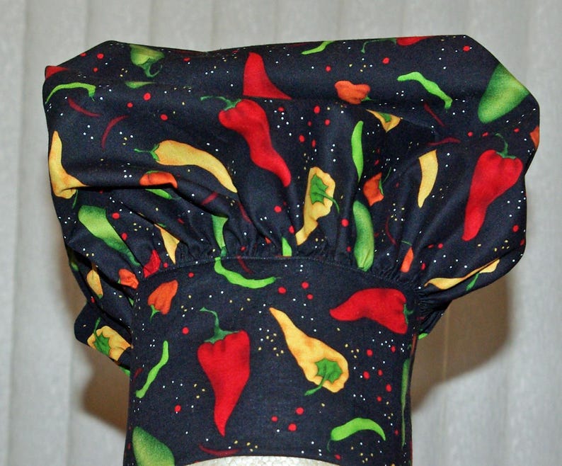 Chef Hat Hot Chili Red Green Mexican Peppers Custom Cooking | Etsy