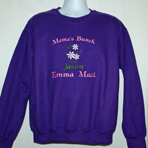 Meme Sweatshirt, Grandma, Grams, Mimma, Mimsy, Minny, Mimmy, Gommy ...
