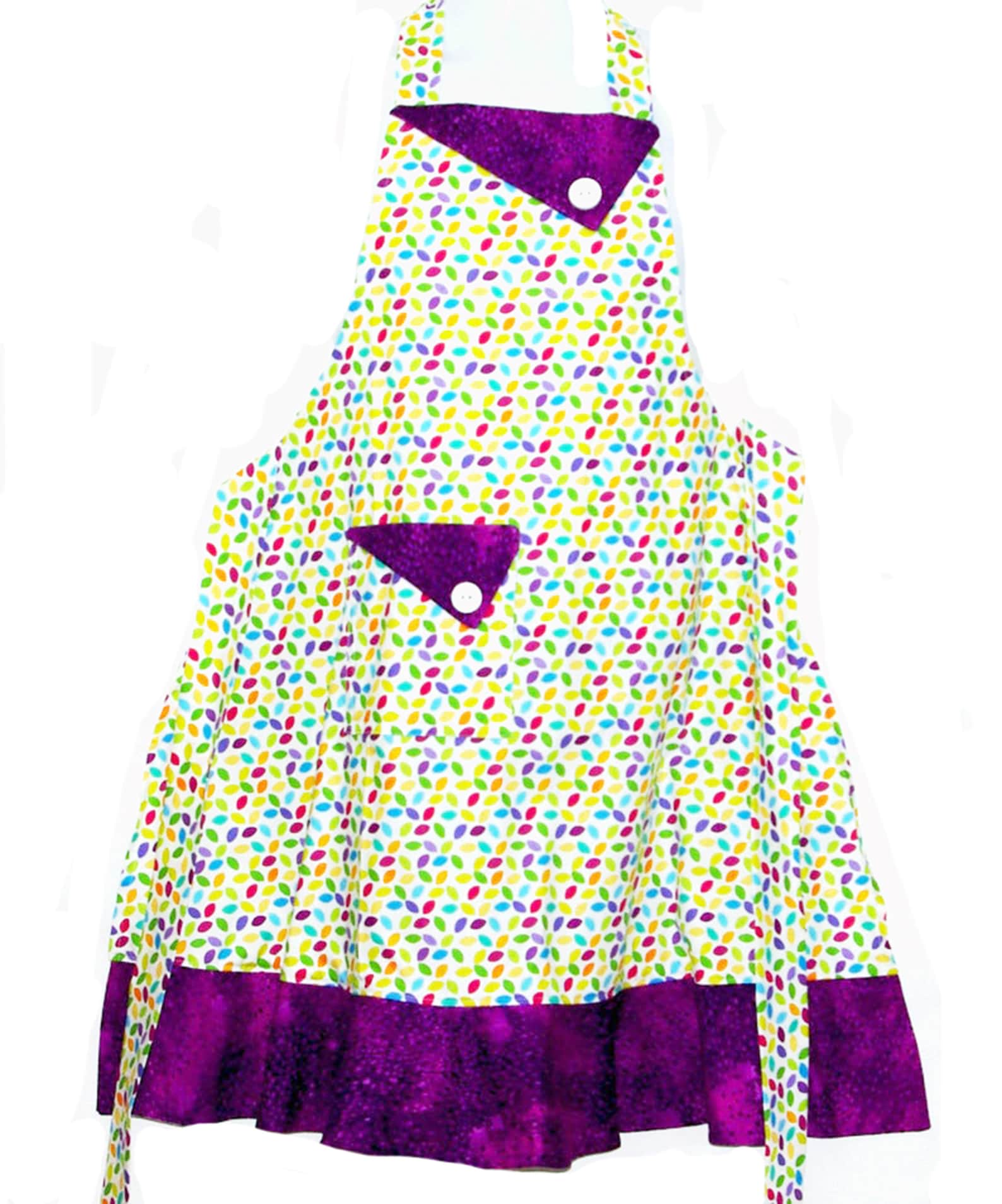 Purple Apron, Chic, Cute, Full Long Bib Apron, Pretty Ladies Hostess ...