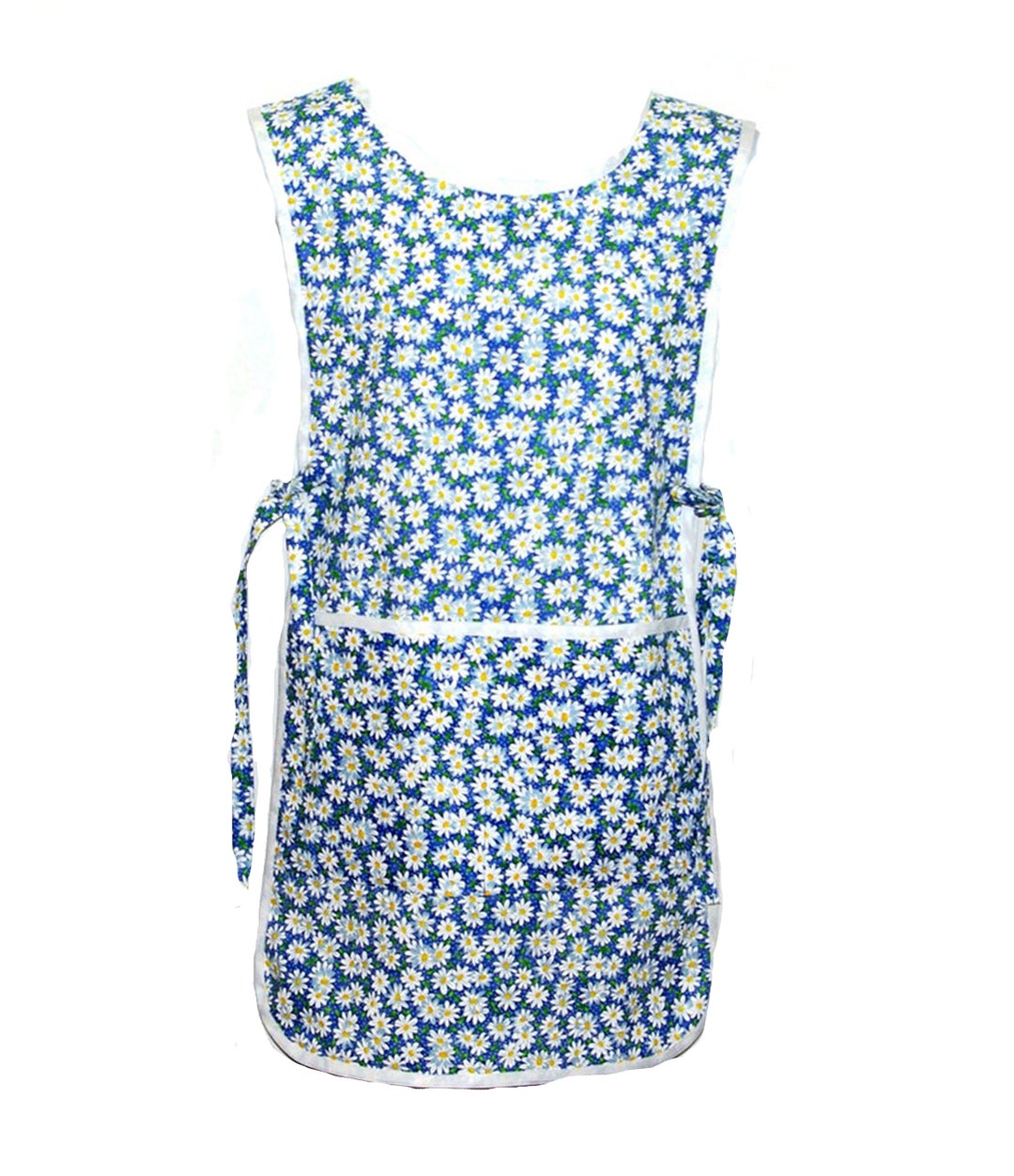 Blue Daisy Cobbler Style Apron, Large Pockets, Sewing, Craft, Gardening ...