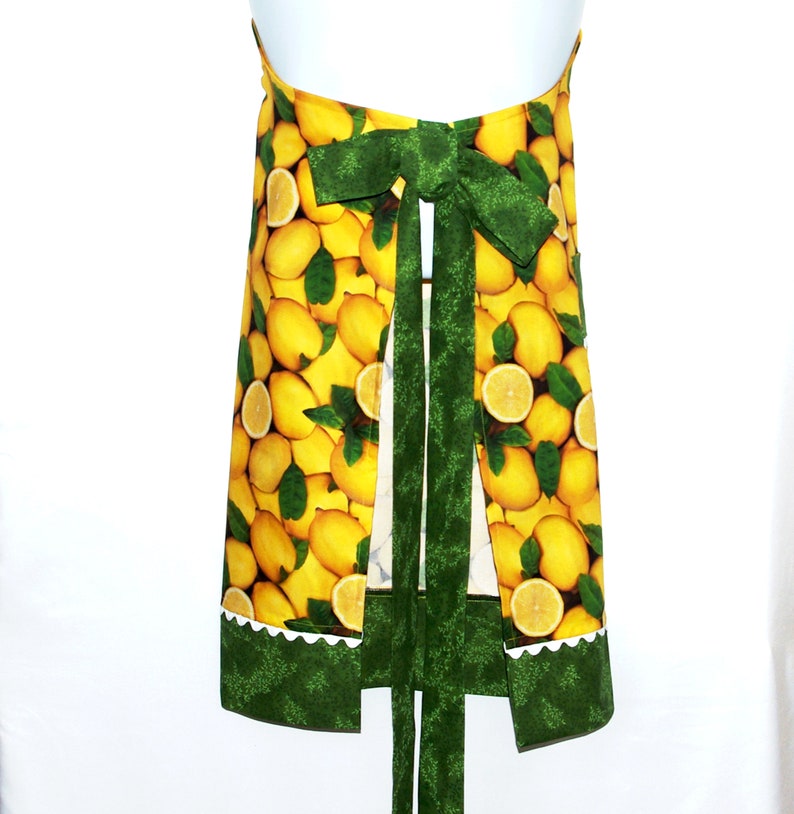 Lemon Apron Ladies Cute Flirty Chic Full Bib Long With | Etsy