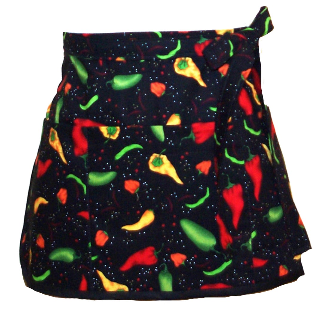 Chili Peppers Apron, Vendor, Waitress, Waist, Half, Short Dollar ...