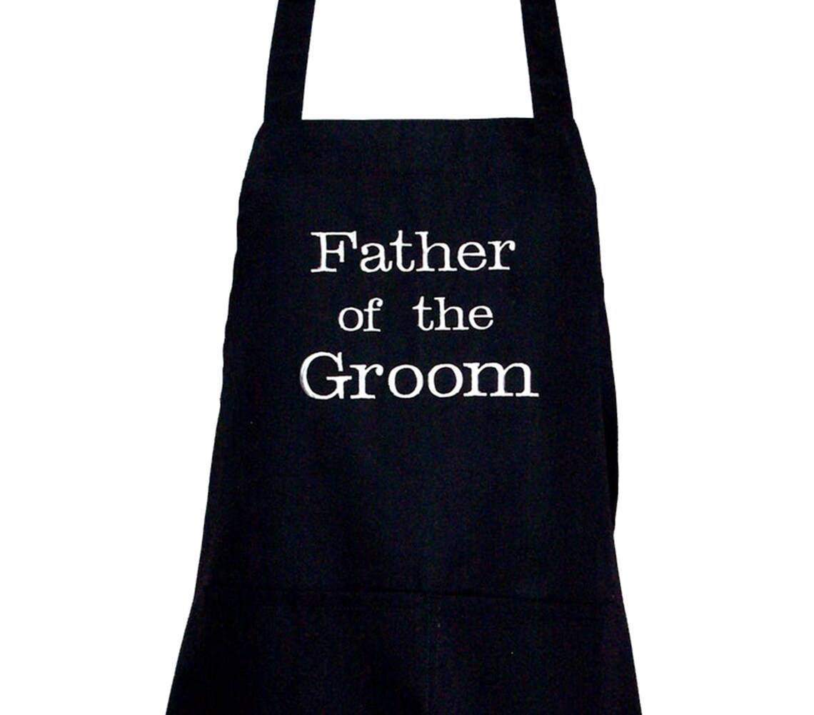 Father Groom Apron, Custom Black, Wedding Rehearsal Dinner Ideas ...