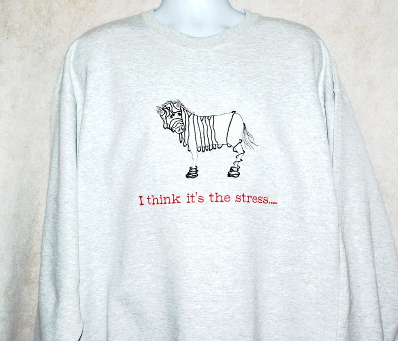 Zebra Sweatshirt Too Much Stress Stressed Overworked Funny - Etsy