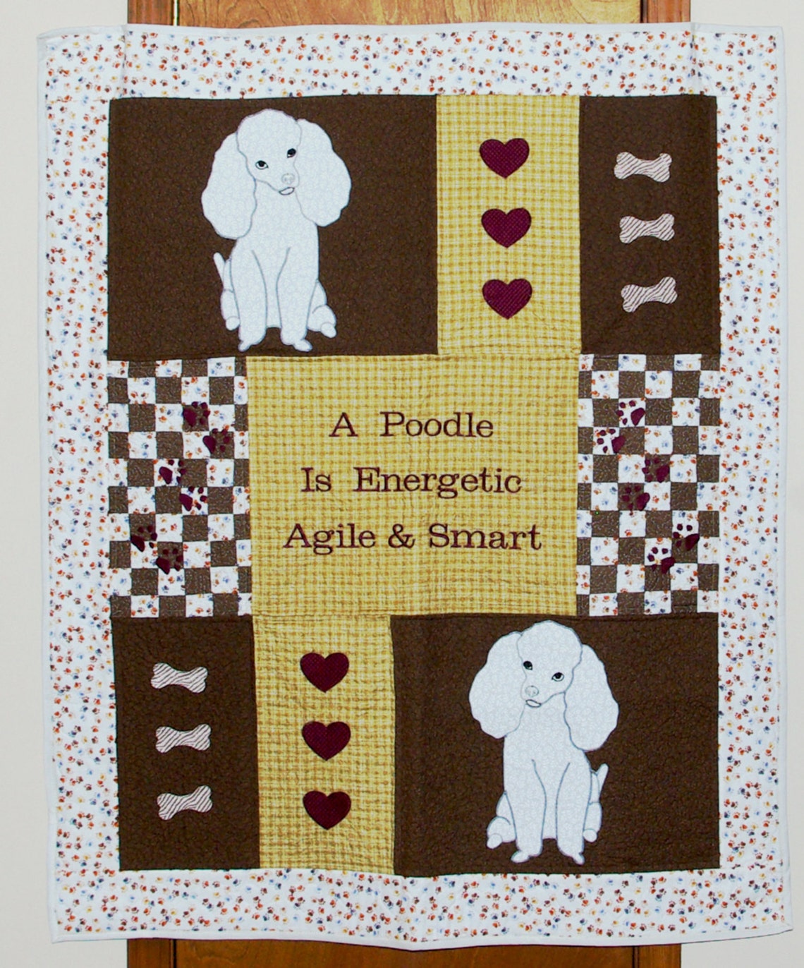 Poodle Dog Quilt, Wall Hanging, Couch Throw, Custom Gift for Dog Lovers ...
