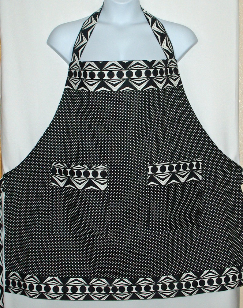 Plus Size Apron Pretty Feminine Black White Custom Birthday | Etsy