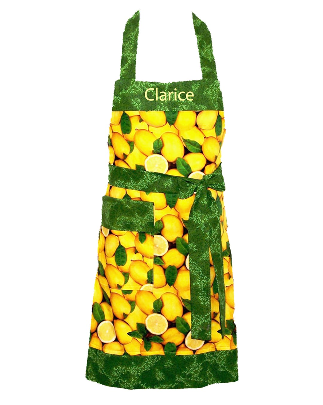 Lemon Apron, Ladies Cute, Flirty Chic, Full Bib, Long With Pocket ...