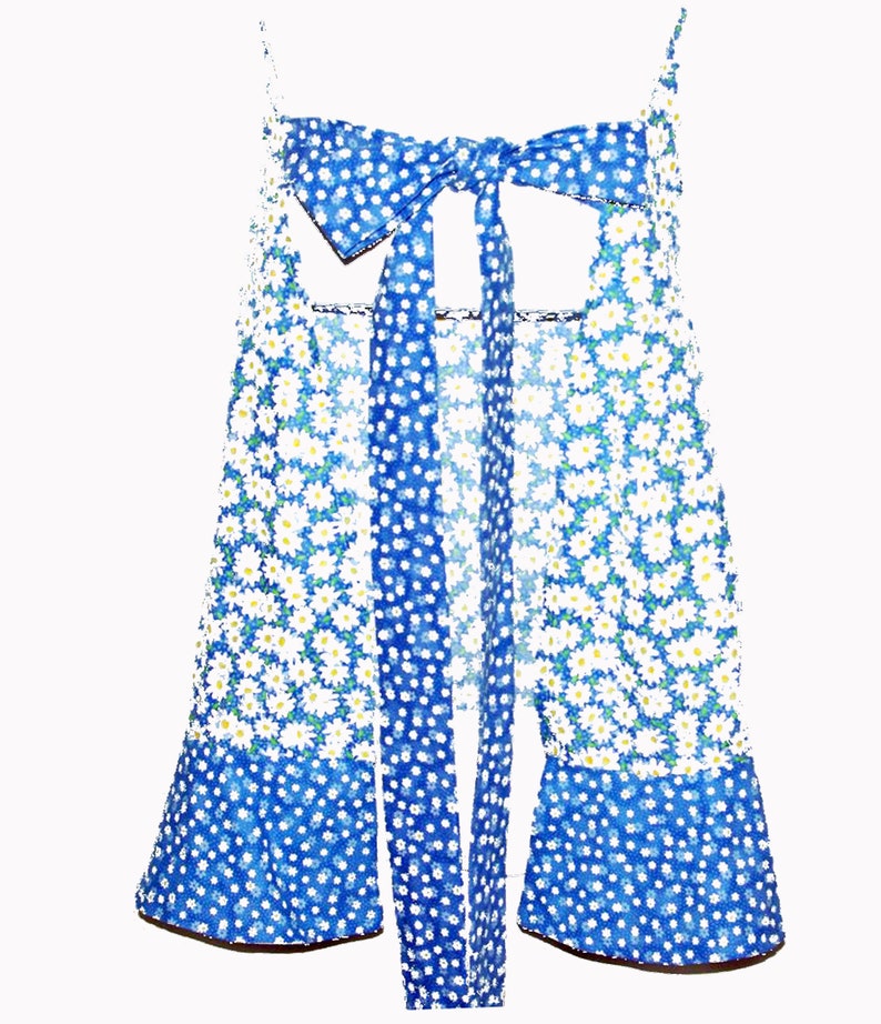 Blue Daisy Apron Retro Chic Custom Personalized Grandparent - Etsy