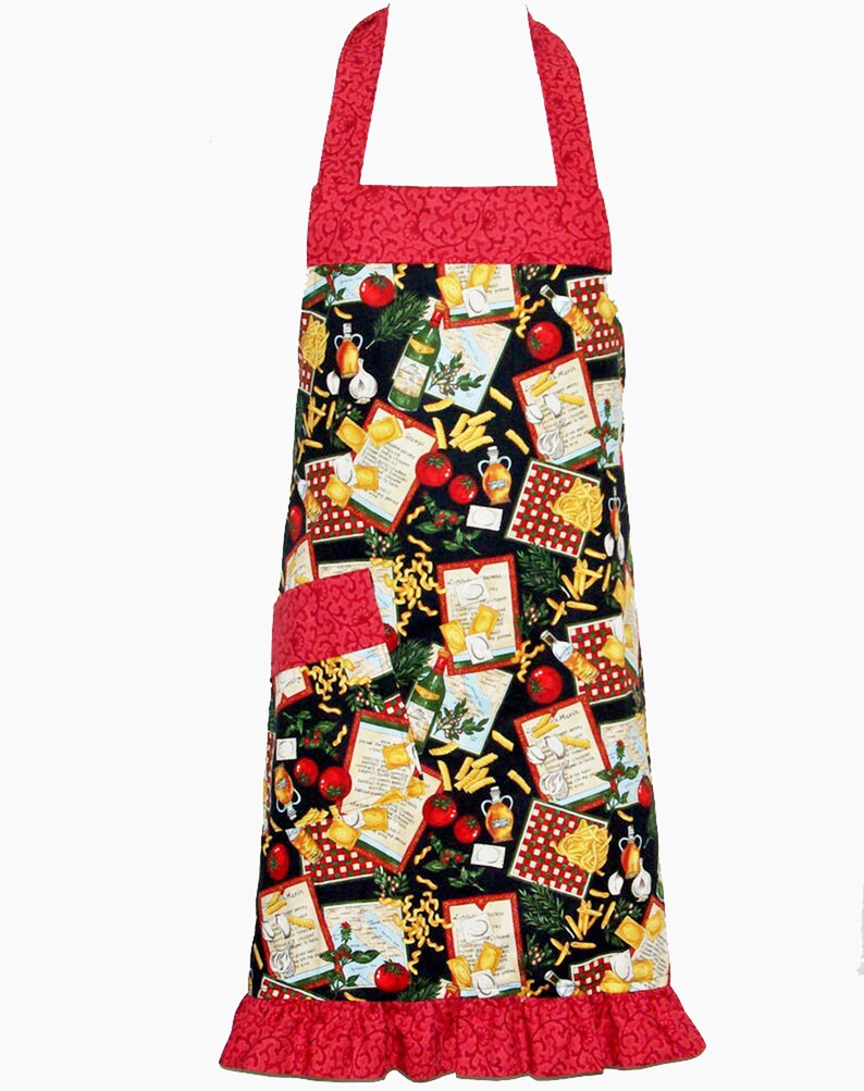 Italian Apron Full Length Taste Italy Cooking Wine Pasta - Etsy