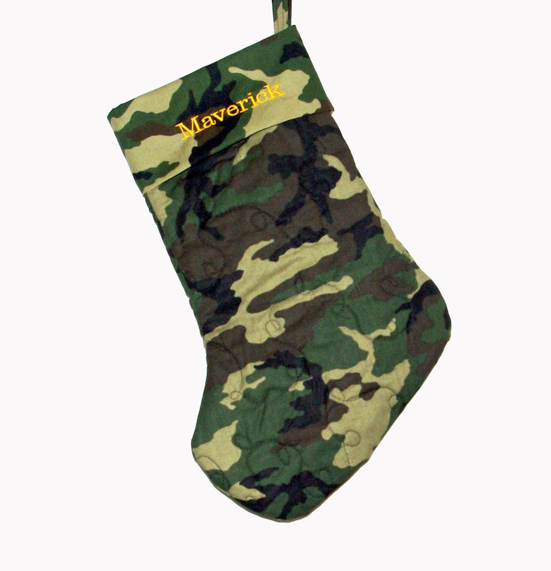 Camo Camouflage Christmas Stocking, Custom Birthday Gift, Hunter ...