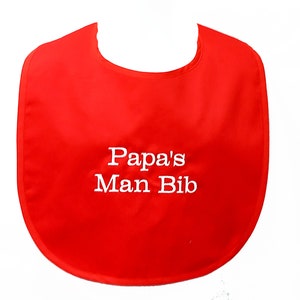 Papa Bib, Daddy Man Bib, Custom Personalized Adult Bib, New Grandparent ...