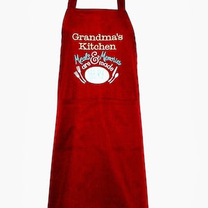 Oma Kitchen Apron, Meals and Memories, Custom Grandparent Birthday Gift ...