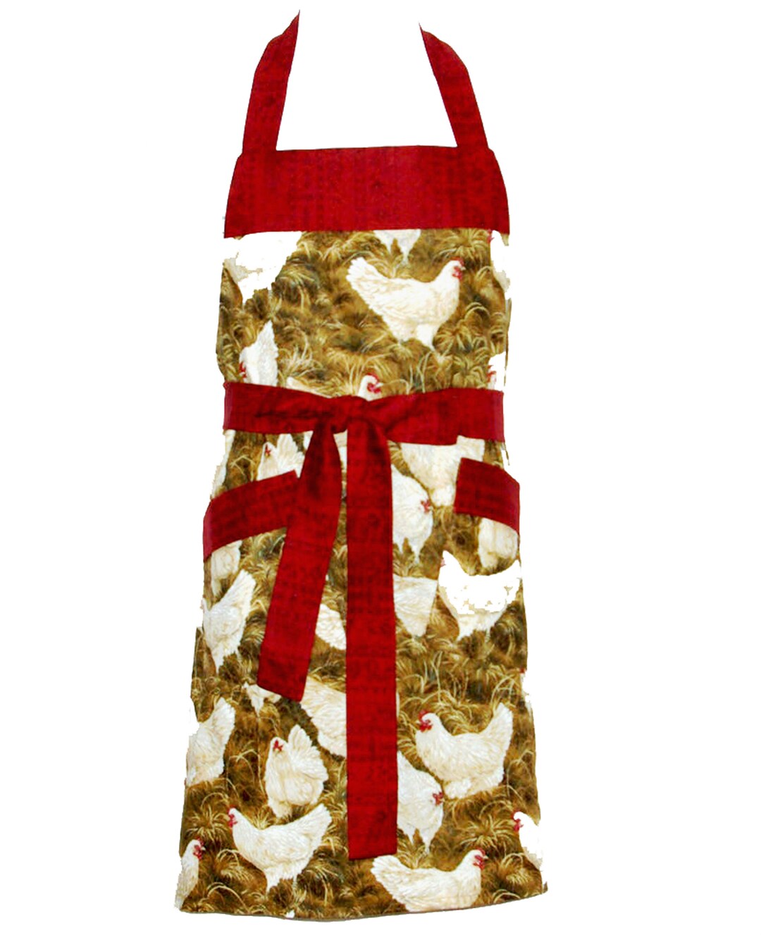 Rooster, Leghorn Chicken Apron, Full Bib, Farmhouse Decor, Custom ...