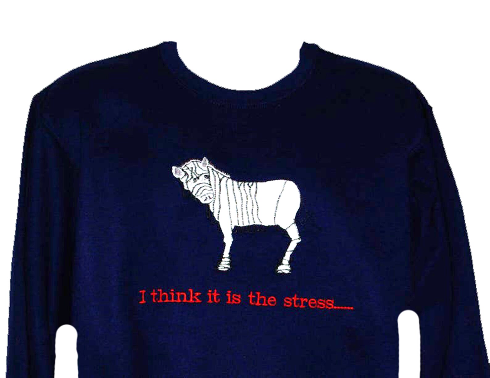 Zebra Sweatshirt Too Much Stress Stressed Overworked Funny | Etsy