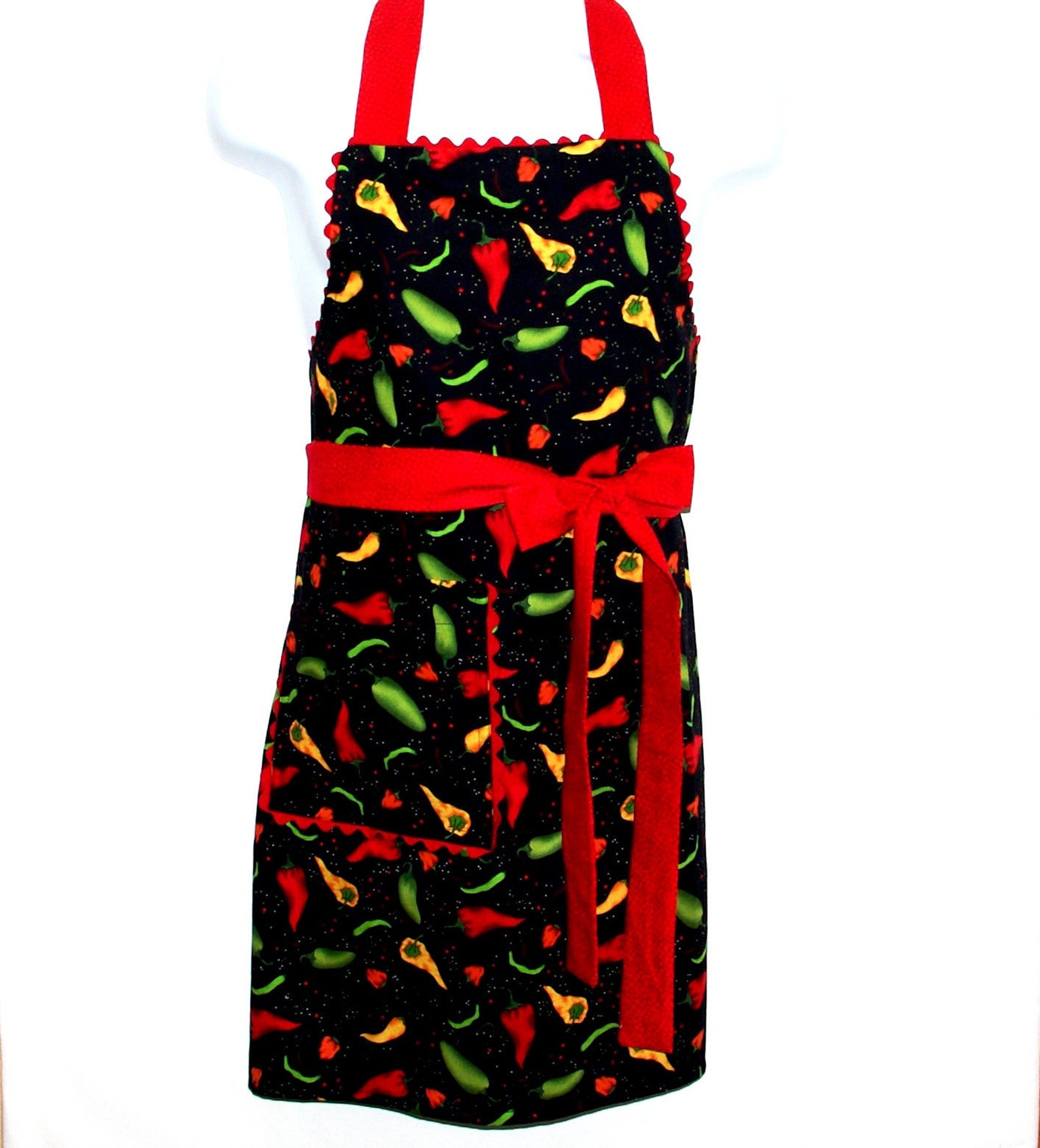 Chili Pepper Apron, Flirty, Cute, Feminine Ladies Apron, Custom Woman's ...