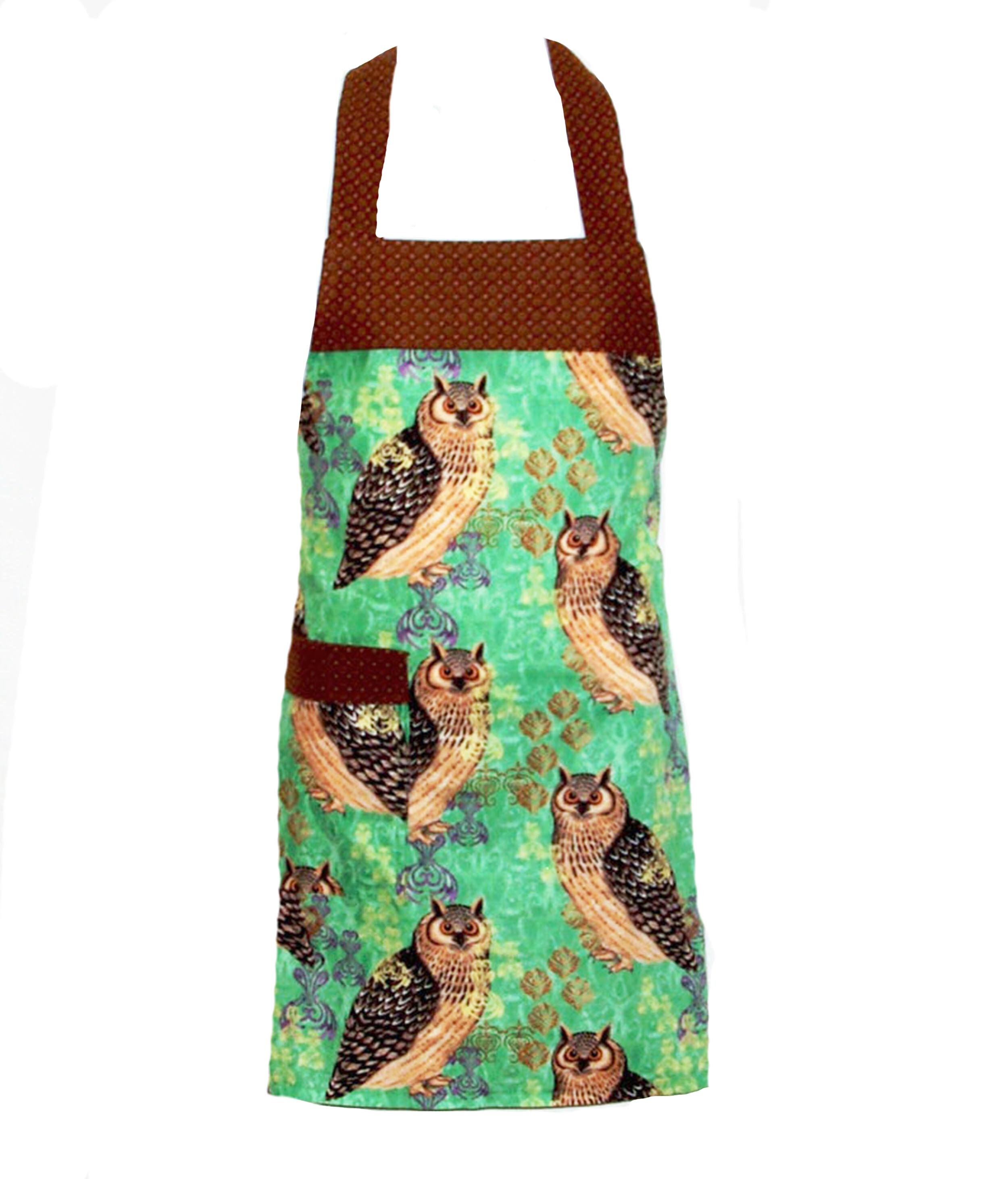 Owl Apron Sexy Flirty Retro Custom Green Full Bib Pocket - Etsy