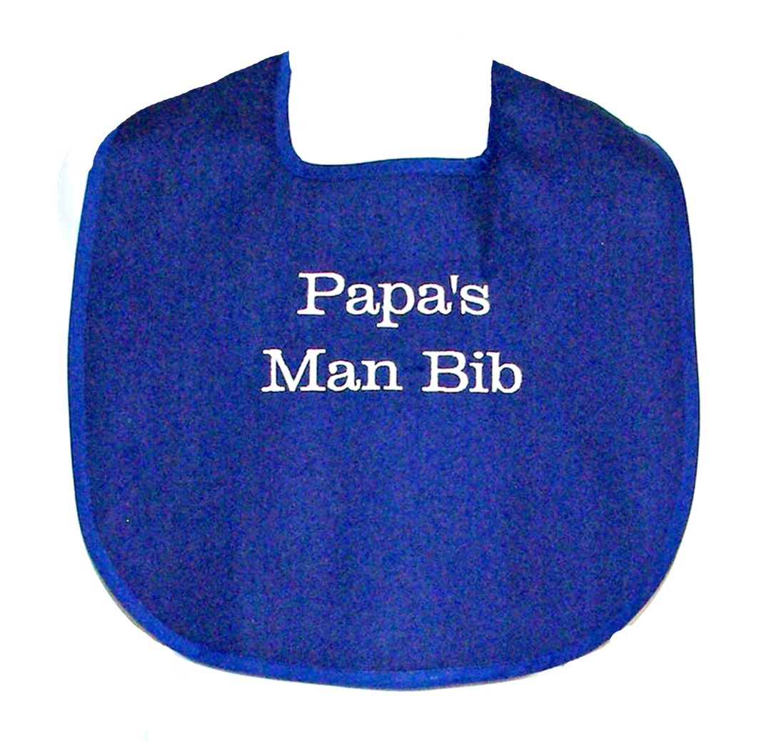 Papa Bib, Daddy Man Bib, Custom Personalized Adult Bib, New Grandparent ...