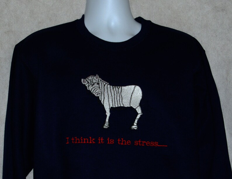 Zebra Sweatshirt Too Much Stress Stressed Overworked Funny | Etsy