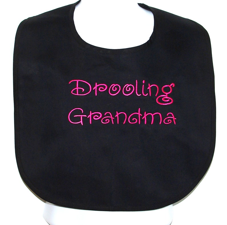 Drooling Grandma Adult Bib, New Grandparent Gag Gift, Gender Reveal ...
