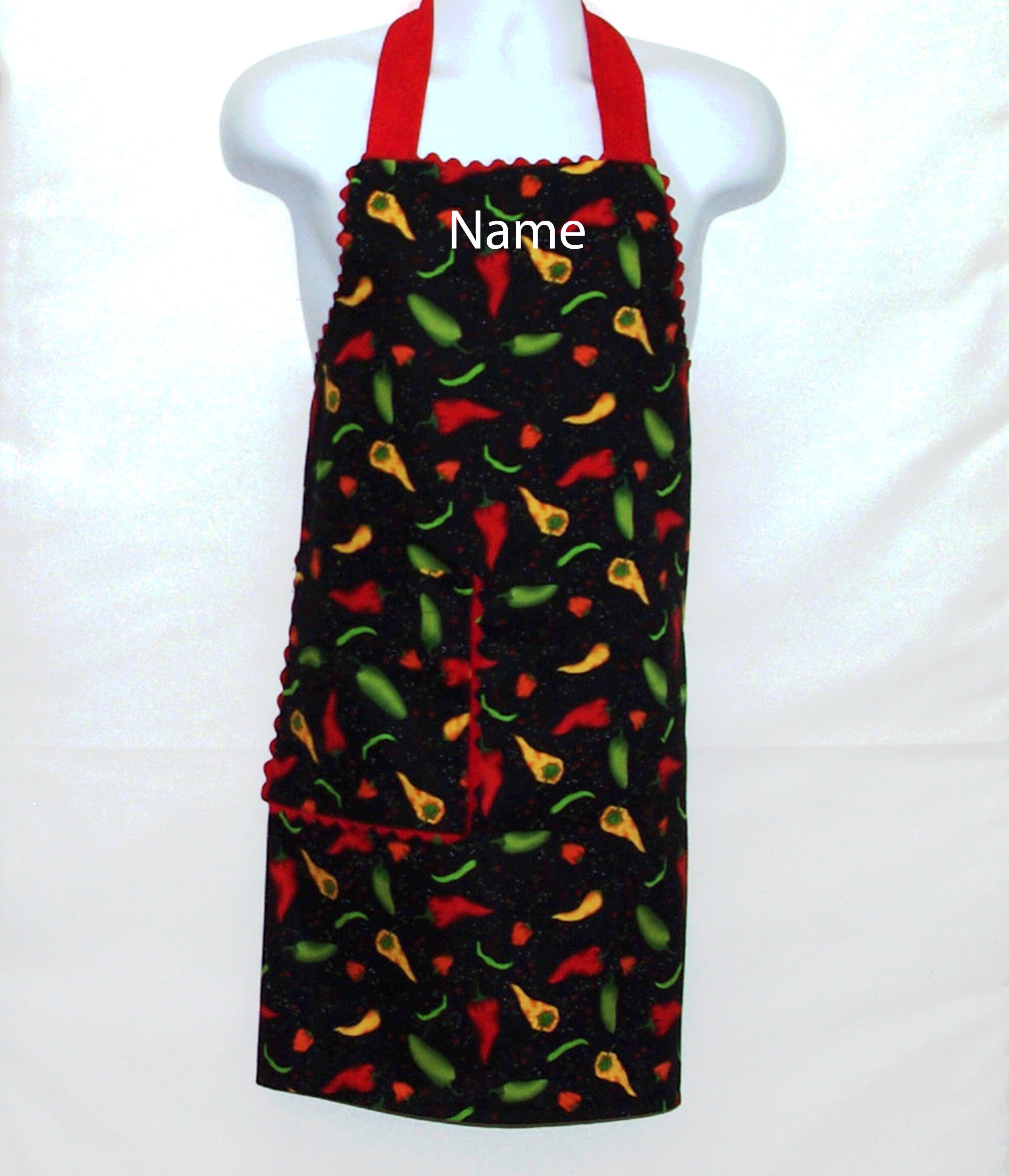 Chili Pepper Apron, Flirty, Cute, Feminine Ladies Apron, Custom Woman's ...