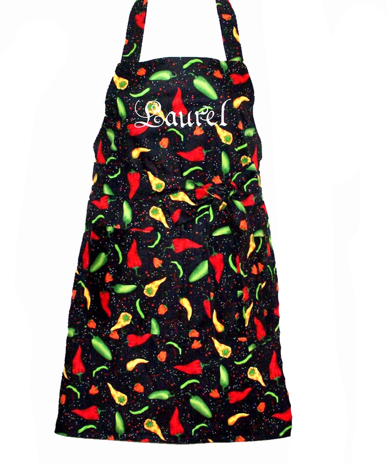 Hot Chili Pepper Plus Size Apron, Personalize Gift, With Name, Cinque ...