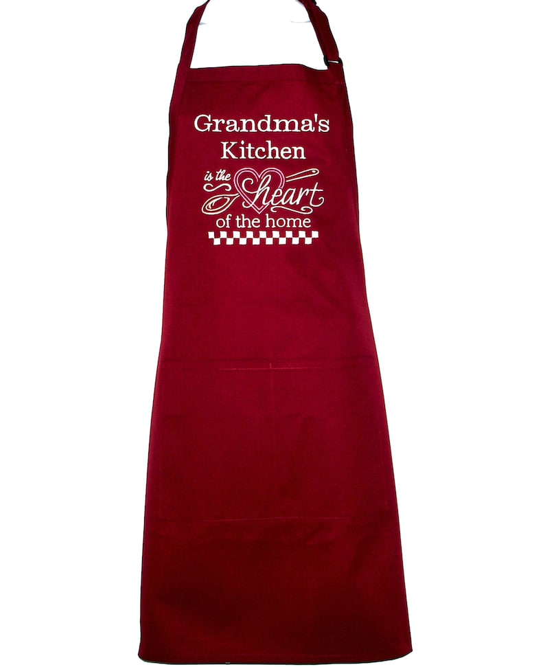 Grandma Apron, Kitchen Heart of Home, Grandparent Birthday Gift ...