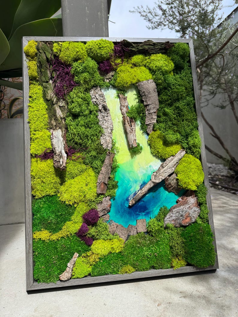 Forest Flow- Waterfall Moss Art - Etsy