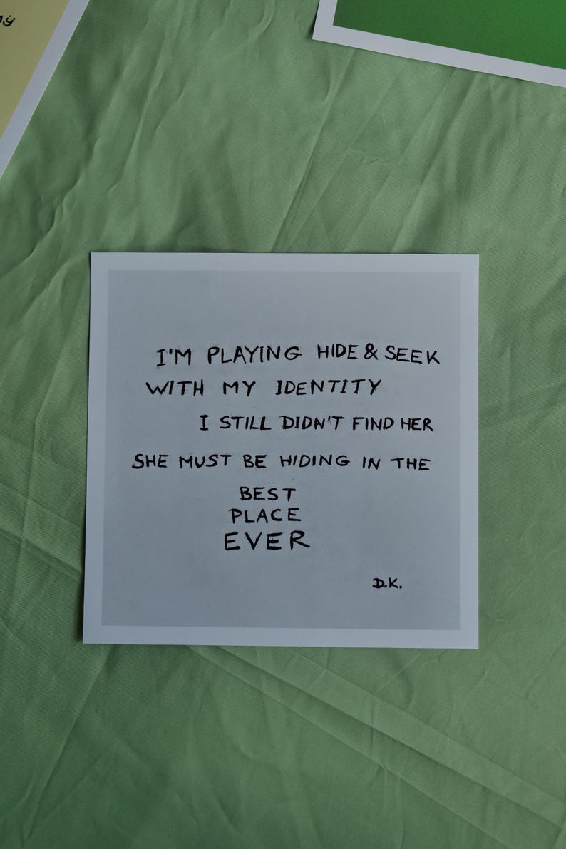Original Handwritten Poem 'HIDE & SEEK', Printed on HQ Photo Paper. - Etsy