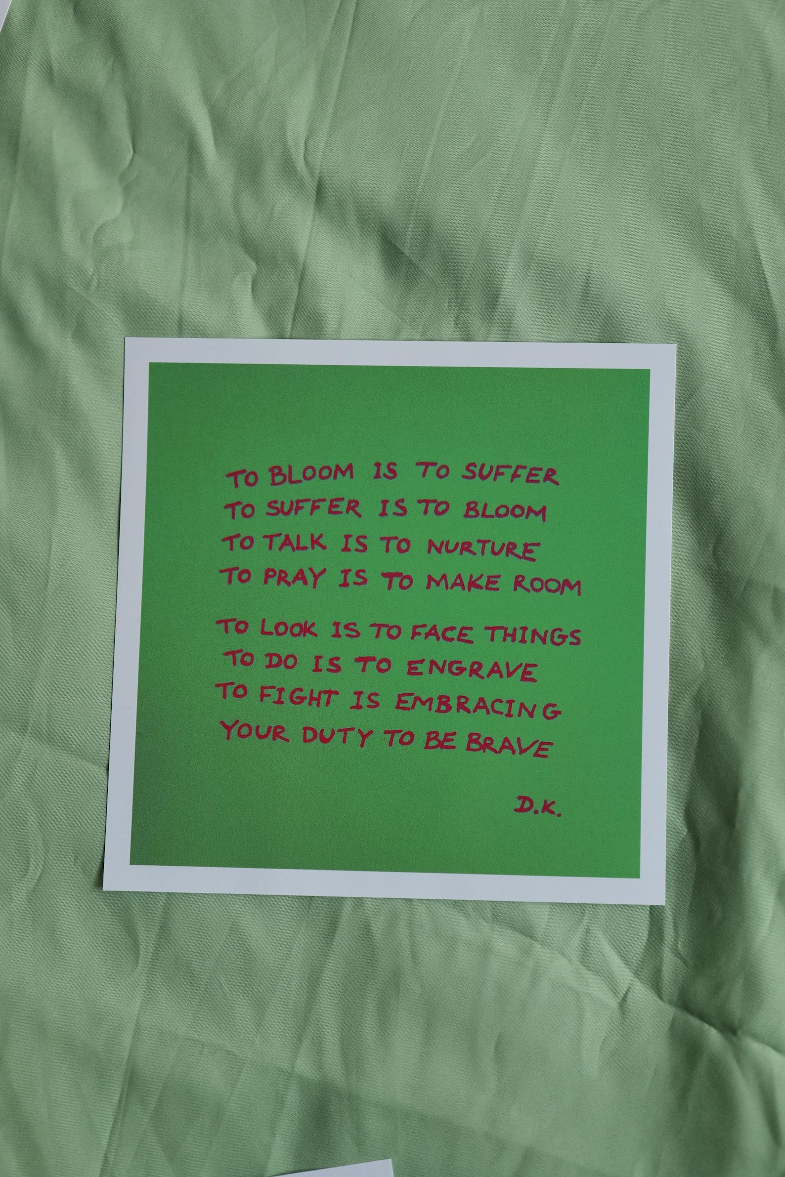 Original Handwritten Poem 'BLOOM', Printed on HQ Photo Paper. - Etsy