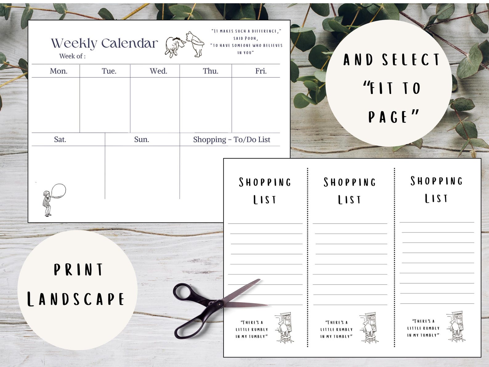 Winnie the Pooh Printable Planners- Pooh Weekly Planner-pooh Daily ...