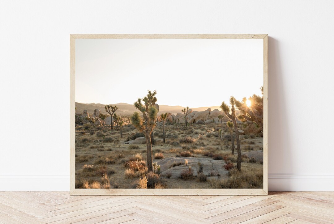 Joshua Tree Sunset Landscape Print: California Desert Wall Art (digital ...