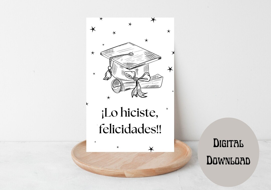 Spanish Congratulations Card: Graduation Printable (digital Download ...