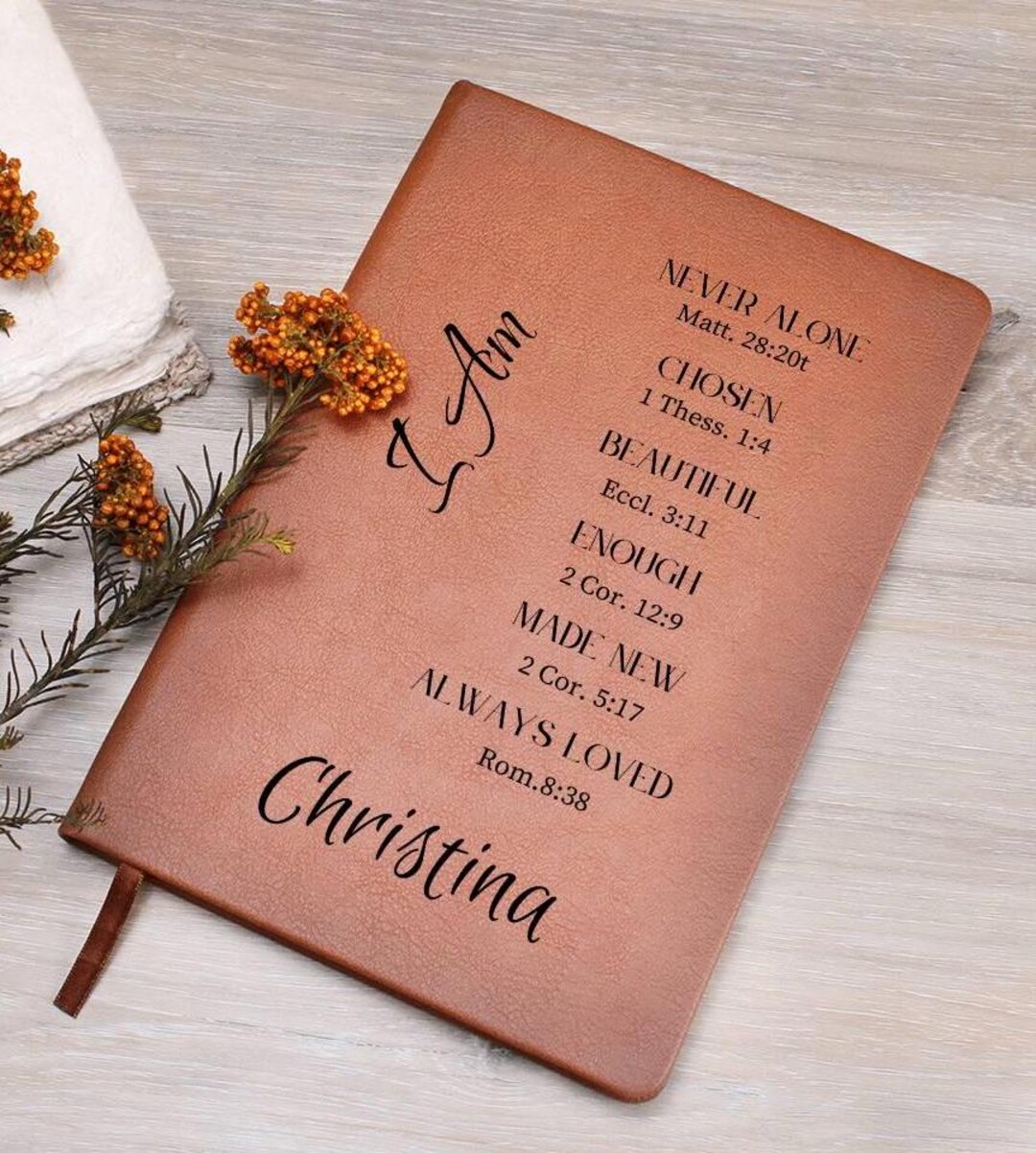 Bible Verse Journal-custom Leather Journal for Her-scripture Journal-i ...