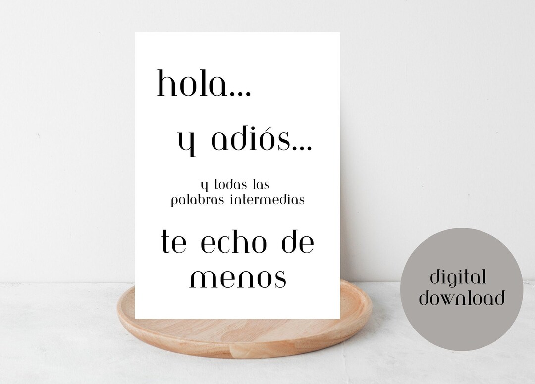 Spanish Miss You Card: Hola Y Adiós Printable (digital Download) - Etsy