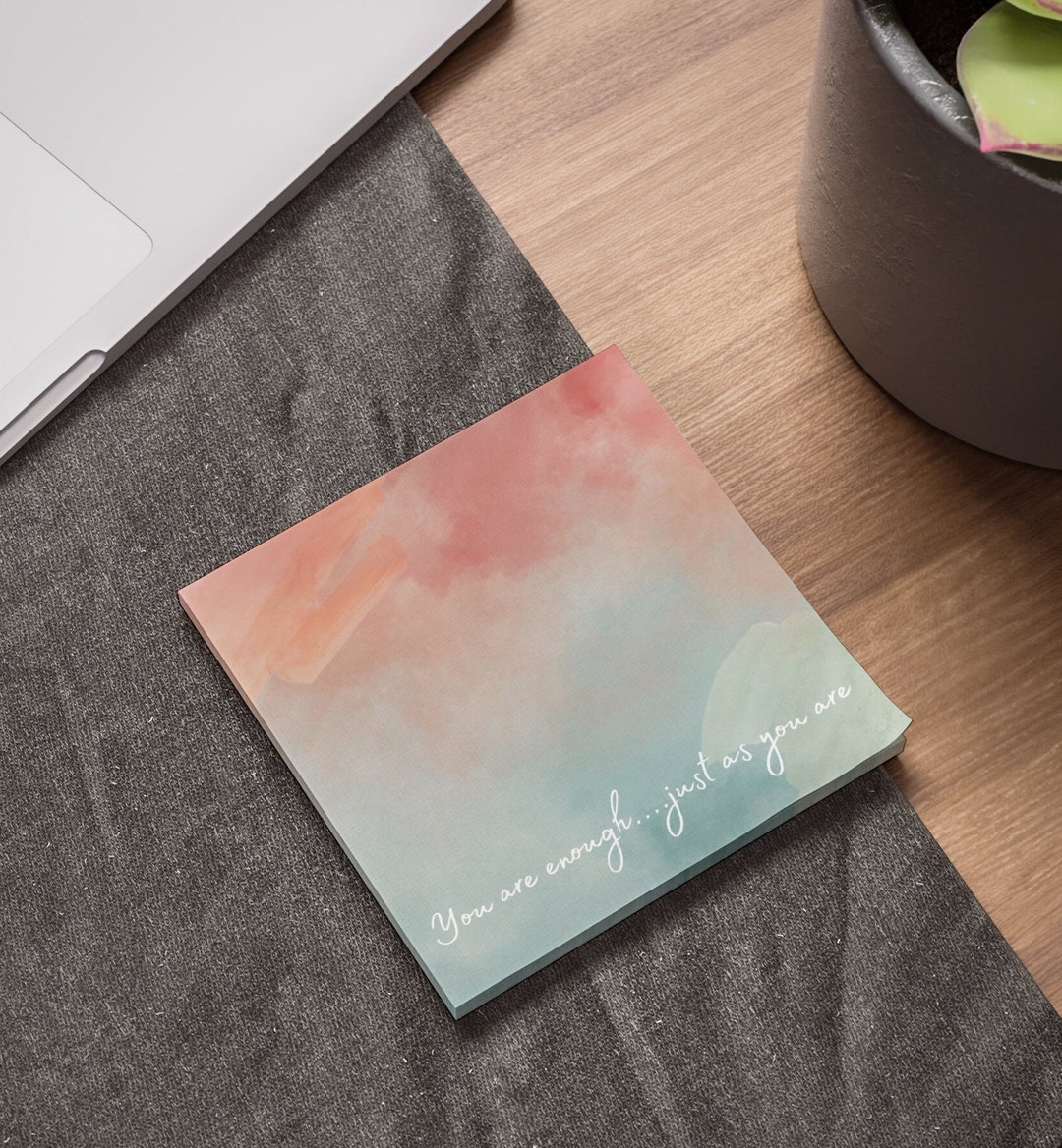 You Are Enough Watercolor Encouragement Post-it® Note Pad-teacher Gift ...