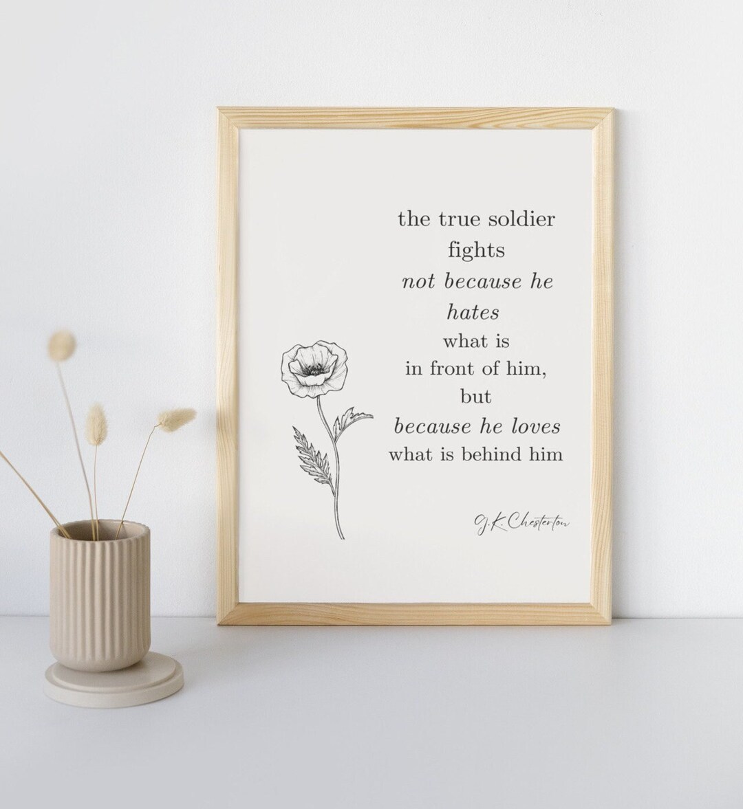 G.K. Chesterton Quote Poppy Print: Inspirational Wall Art (digital ...