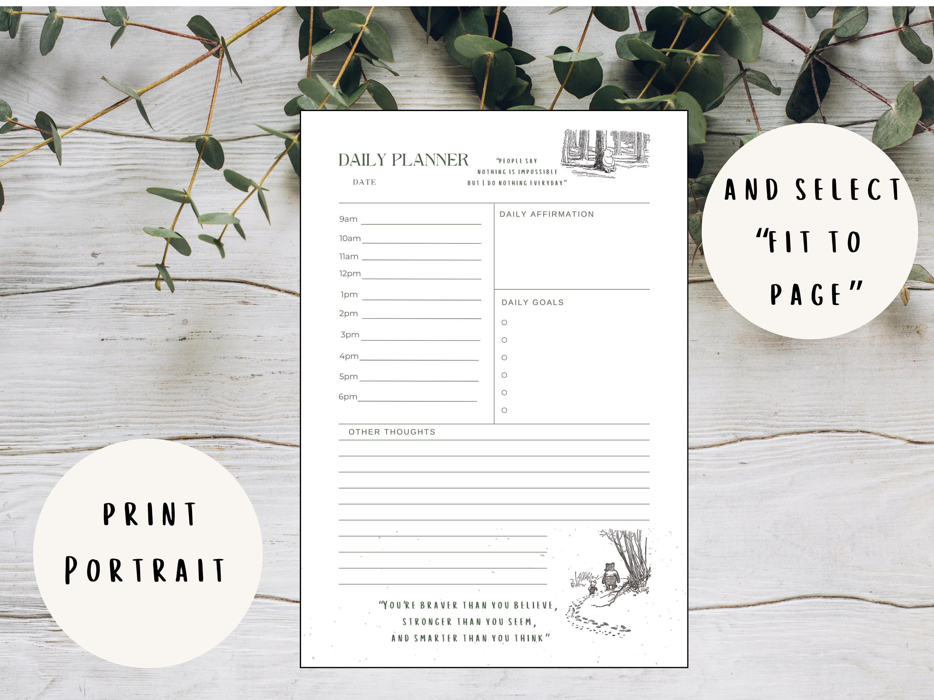 Winnie the Pooh Printable Planners- Pooh Weekly Planner-pooh Daily ...