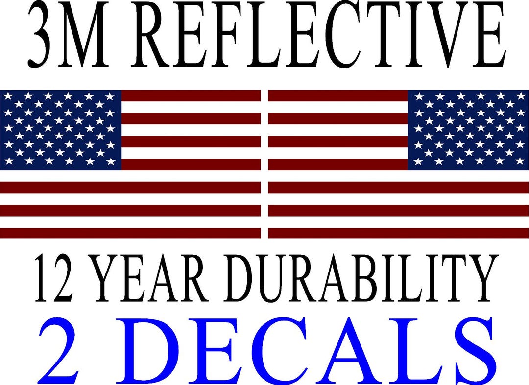 3M REFLECTIVE FULL COLOR American Flag Stickers 2x - Etsy