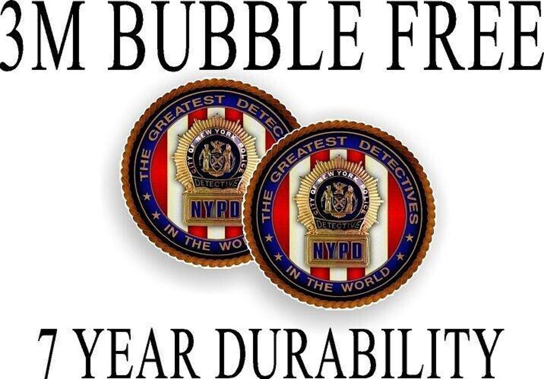2X NYPD Detective New York Department Decal Stickers – 3M Vinyl - Made ...