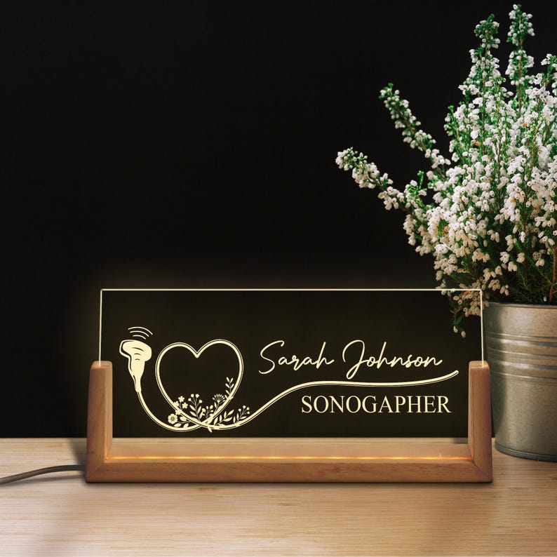 Custom Sonographer Desk Name Plate, Ultrasound Technician Gift ...