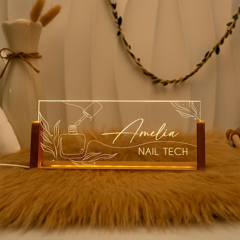 Personalized Nail Artist Desk Name Plate, Nail Tech Gift, Nail Stylist ...