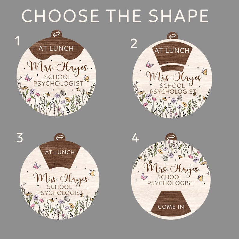 Personalized Rotating Teacher Door Sign, Spinning Teacher Hanging Sign ...